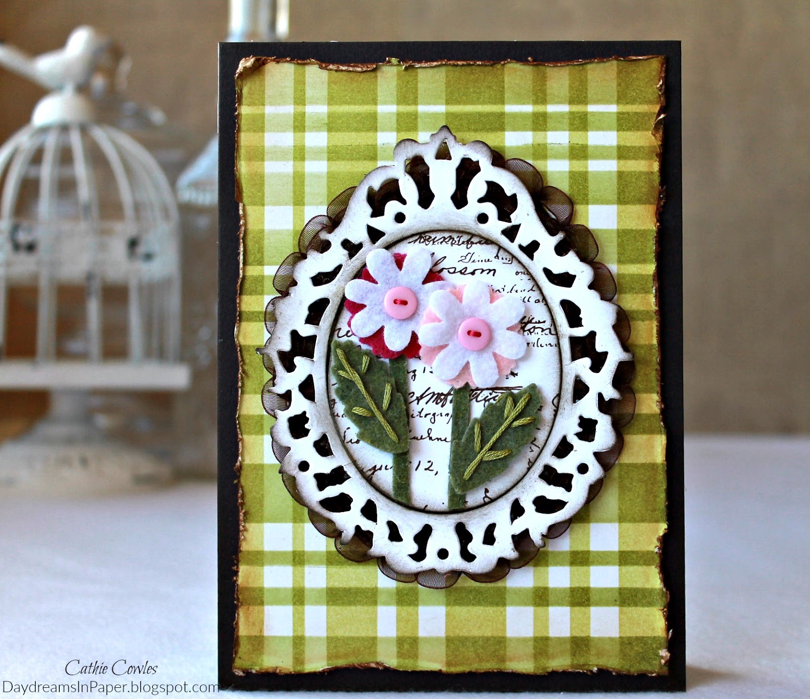 Tammy Tutterow Designs - Felt Flower Card - Daydreams In Paper