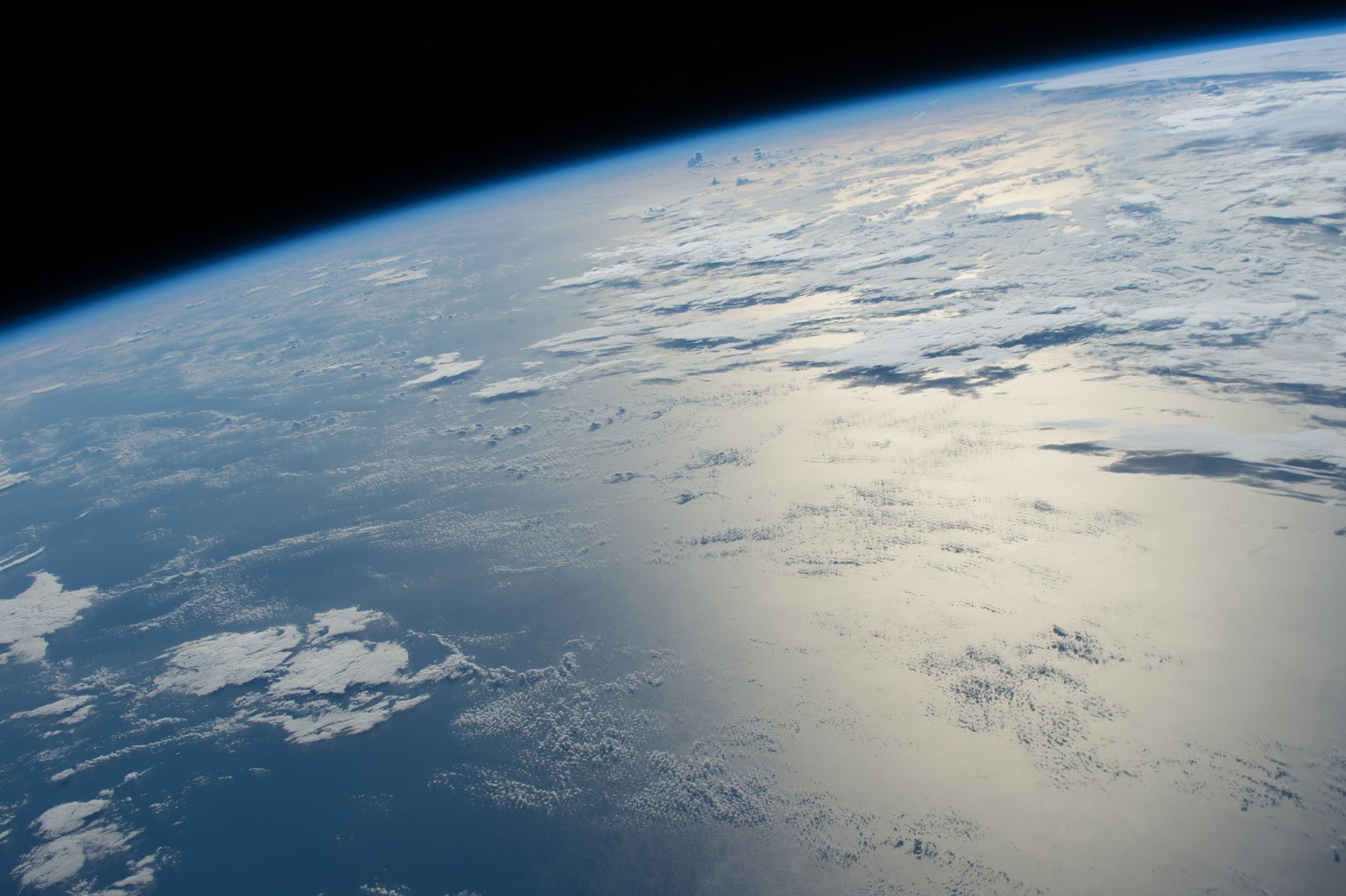 Suns Reflection On Atlantic Ocean Seen From The International Space
