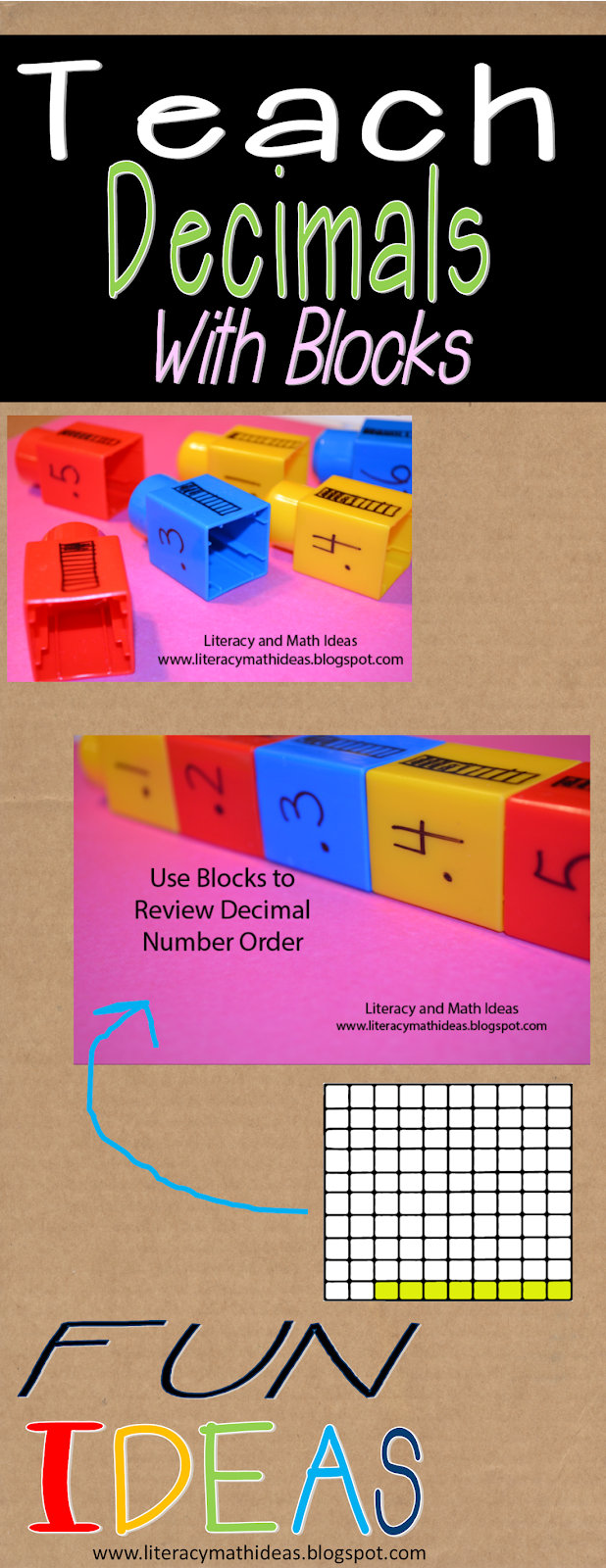 Literacy & Math Ideas: Teach Decimals in a Fun Way with Blocks