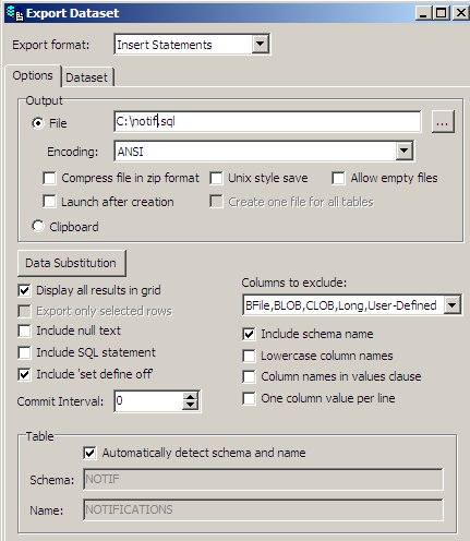 AntuanSoft: TOAD: Exportar e importar los datos de una tabla
