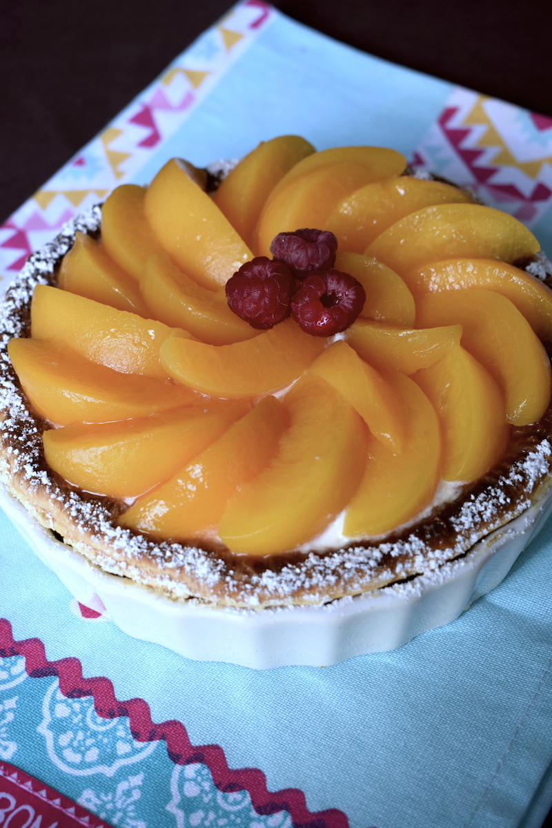 Tarta de queso y melocotón. - Lavanda Cakes