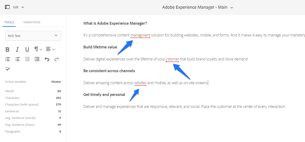 Experiencing Adobe Experience Manager Aem Cq Aem 62 Touch Ui Content Fragment Editor Rte