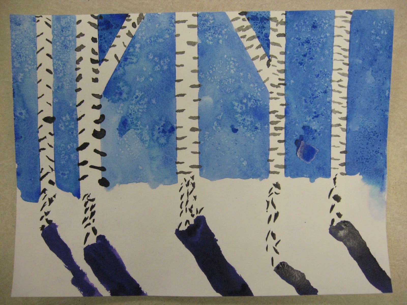 Miss Young's Art Room: 2nd Grade Watercolor Birch Trees