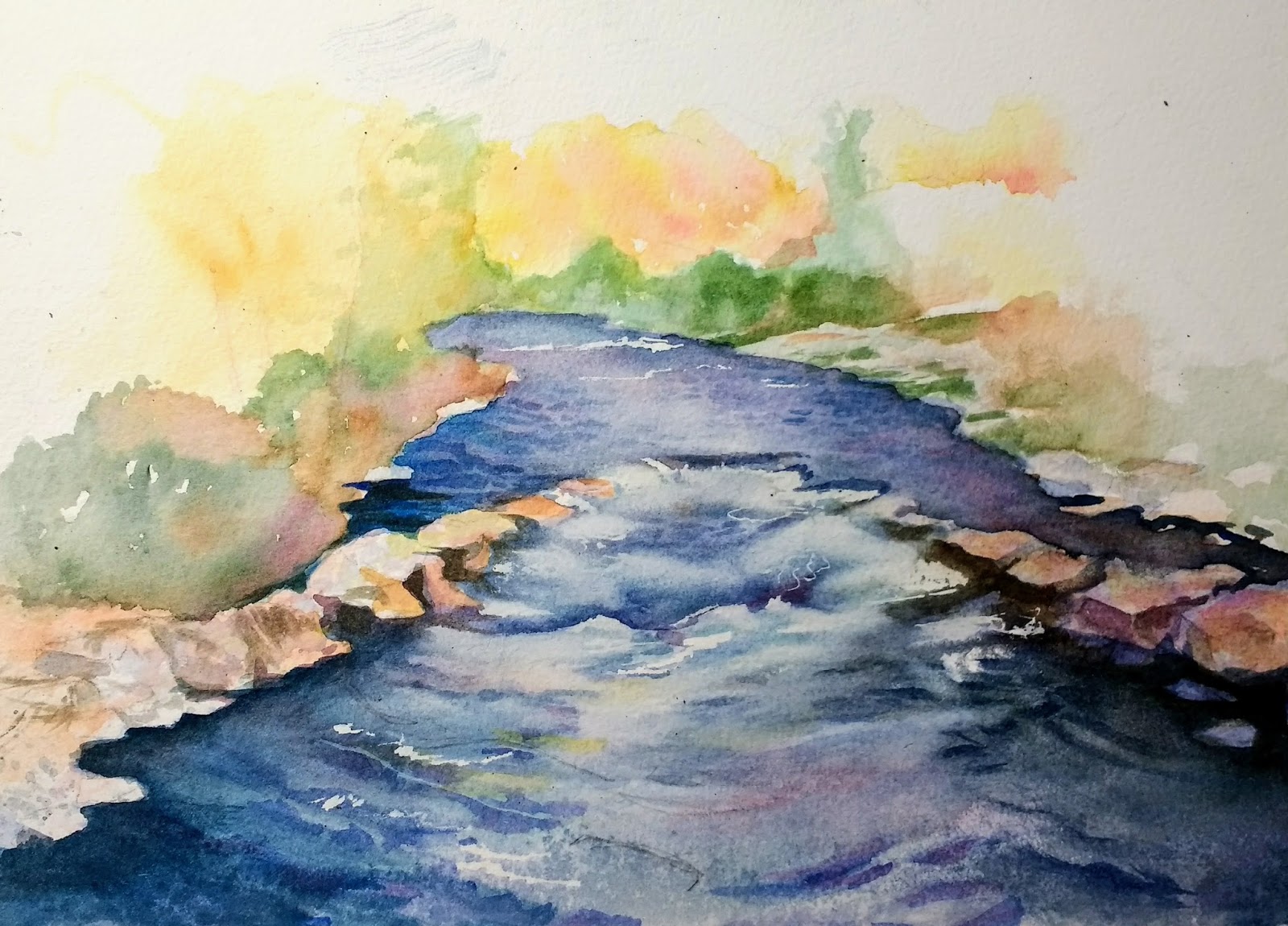 Chris Campbell Watercolors: Painting Rushing Water