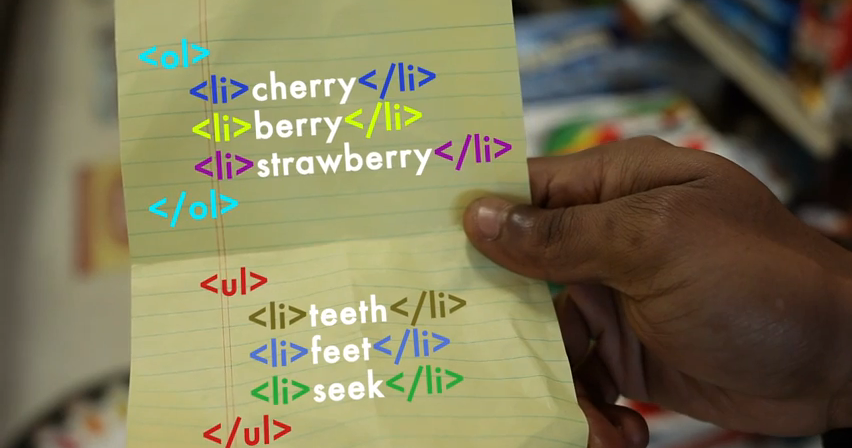 list dan link pada html