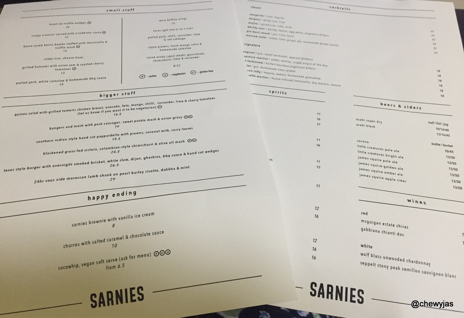 ChewyJas - Singapore Lifestyle Blogger : [FOOD] Dine at Sarnies and ...