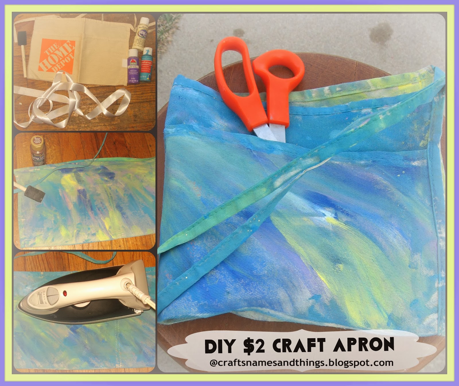 Crafts, Names, And Things!: $2.00 DIY Hand Painted Craft Apron with Slots