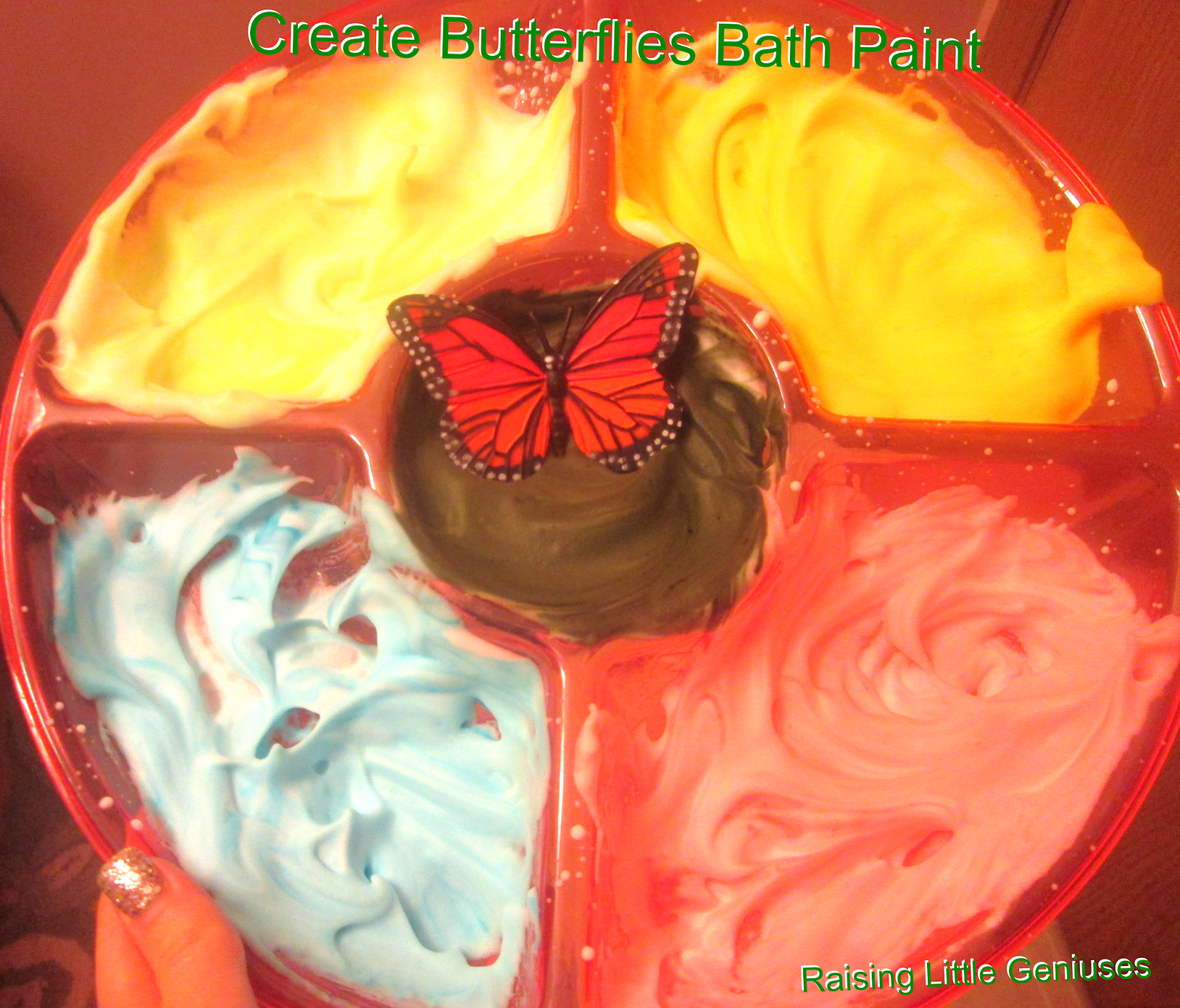Raising Little Geniuses: Butterfly Bath with Create a Butterfly Bath Paint