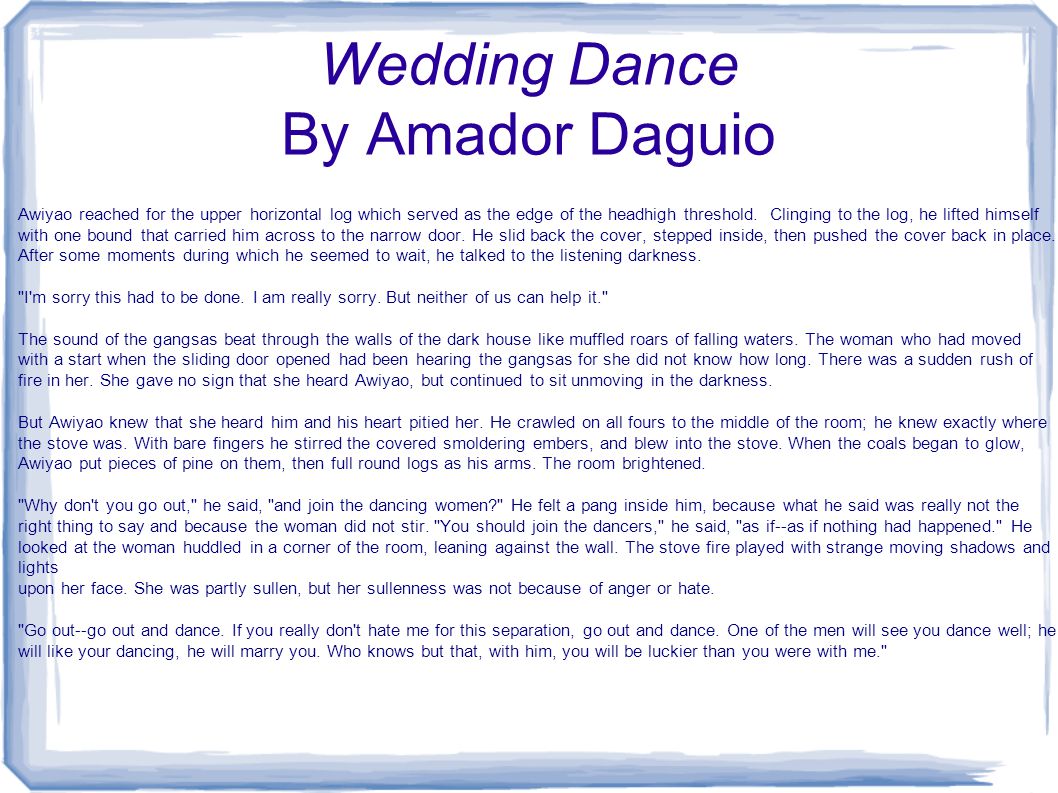the wedding dance summary - philippin news collections