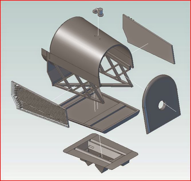 Model Locomotive with 3D Print Technology: Boiler - Firebox Section