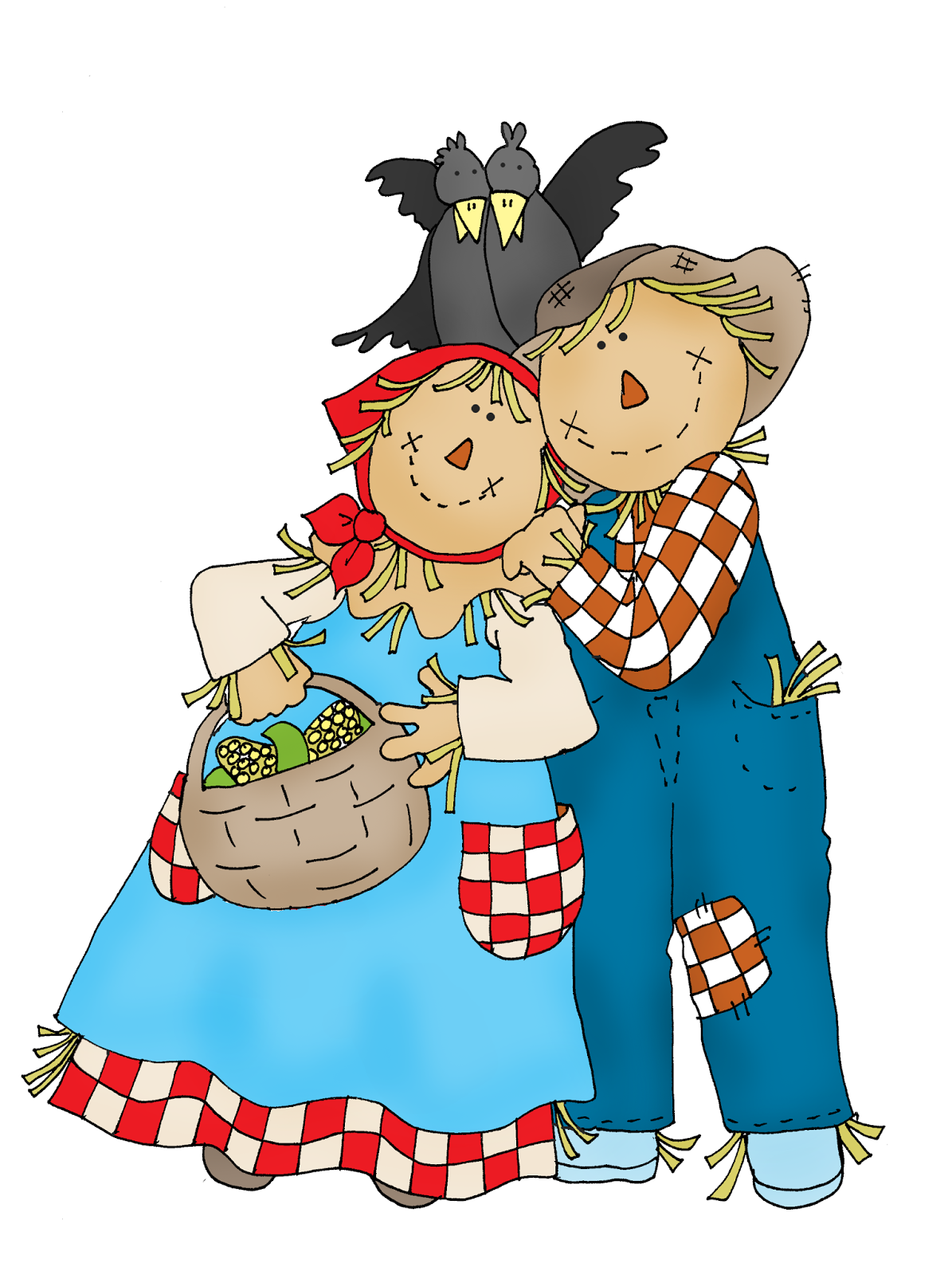 Free Dearie Dolls Digi Stamps: Scarecrow Couple
