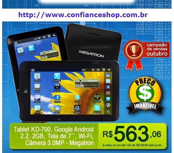 Tablet KD-700, Campeão de vendas!