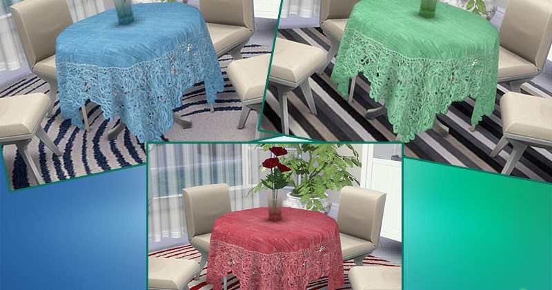 Corporation "SimsStroy": The Sims 4. Tablecloth round set 06.
