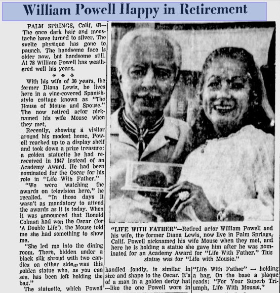 Phyllis Loves Classic Movies: The William Powell Oscar Snubs