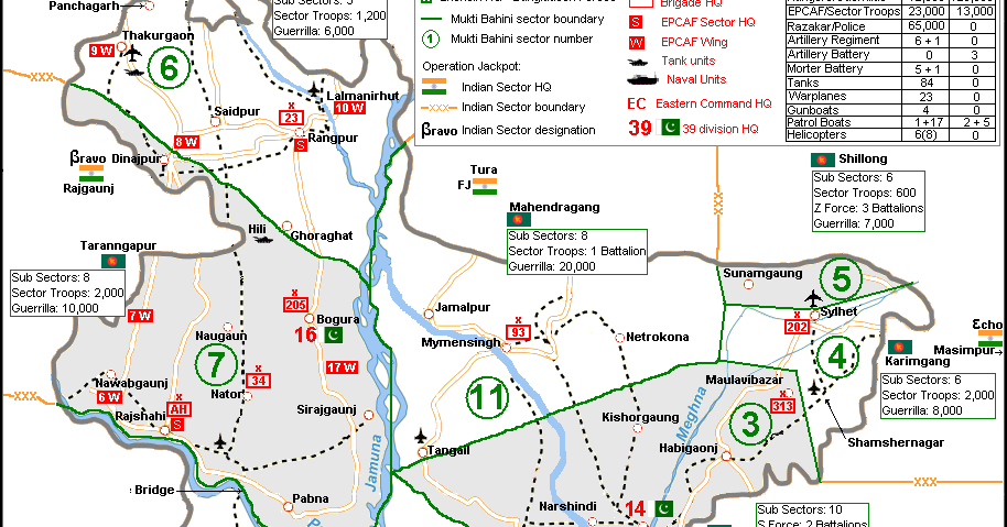 জানা ভালো: Bangladesh Map 1971 Sector Wise