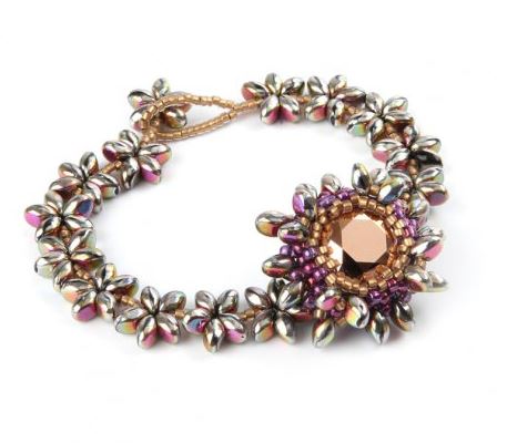 Convertible Pip Bead Flower Bracelet Tutorial / The Beading Gem