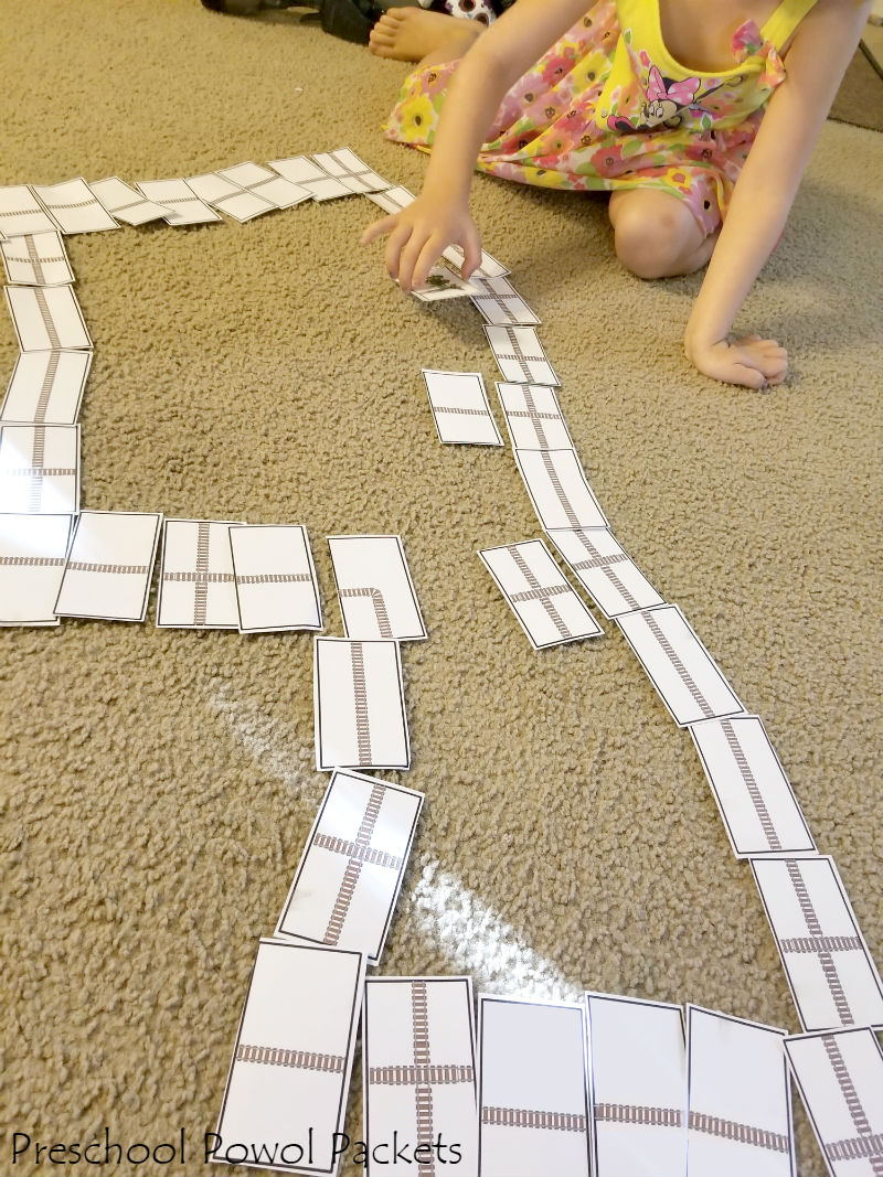 Train Track Card Game for Preschoolers | Preschool Powol Packets