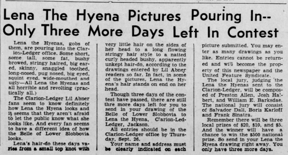 BOOKSTEVE'S LIBRARY: Lena the Hyena-The Contest 1946