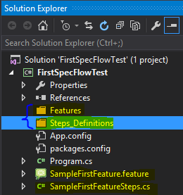 C# Visual Studio - SpecFlow Step Definition file | Automation Home