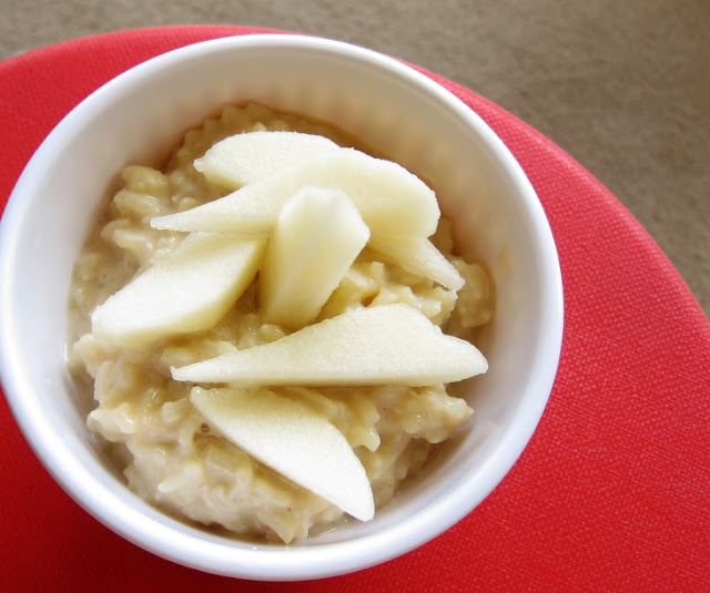 the indolent cook: pear and ginger rice pudding