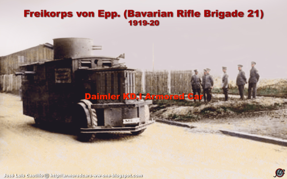Armored Cars in the WWI: Panzerauto Daimler KD.I (Freikorps von Epp ...