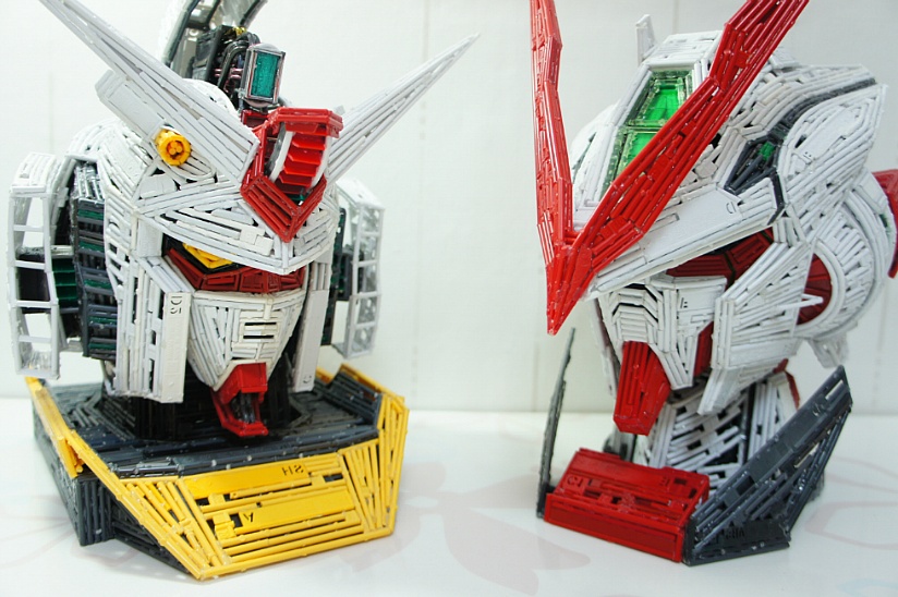 GUNDAM GUY: Gundam Astray Red Frame Head Made of Gunpla Runners ...