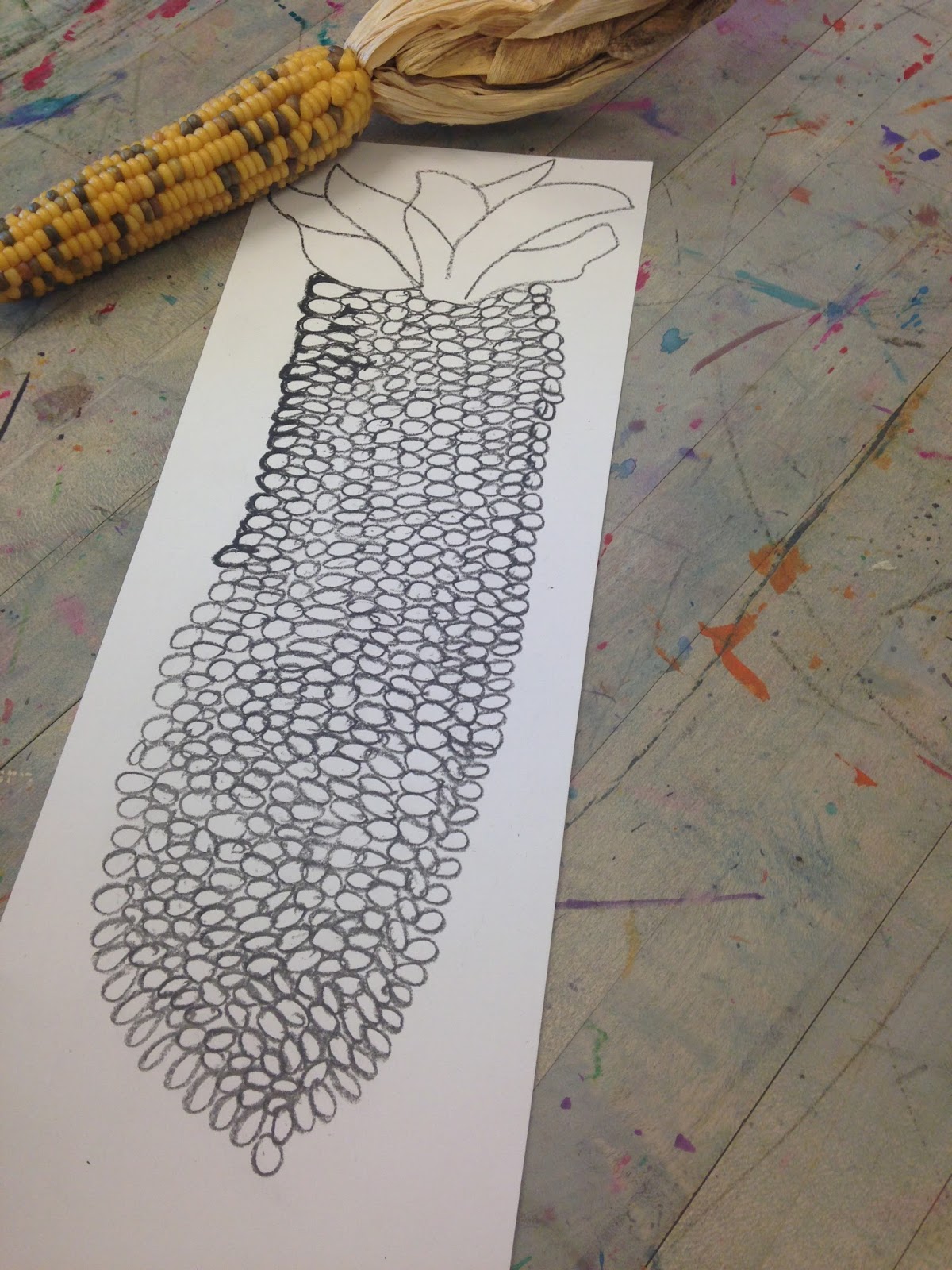 Art Room Blog: 4th Grade Indian Corn in Warm Colors...