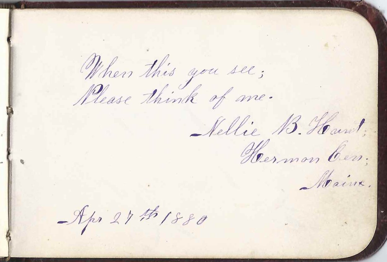 Heirlooms Reunited: 1880s Autograph Album of Mary E. Hunt of Thorndike ...