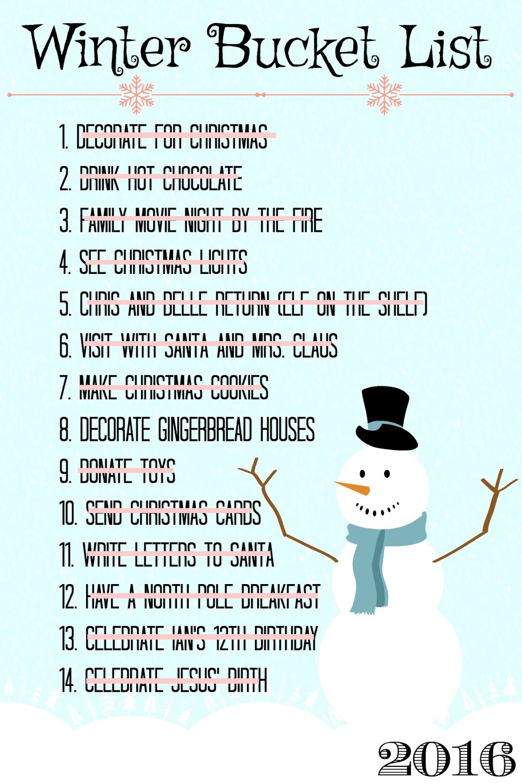 Winter Bucket List {Update} - My Glittery Heart