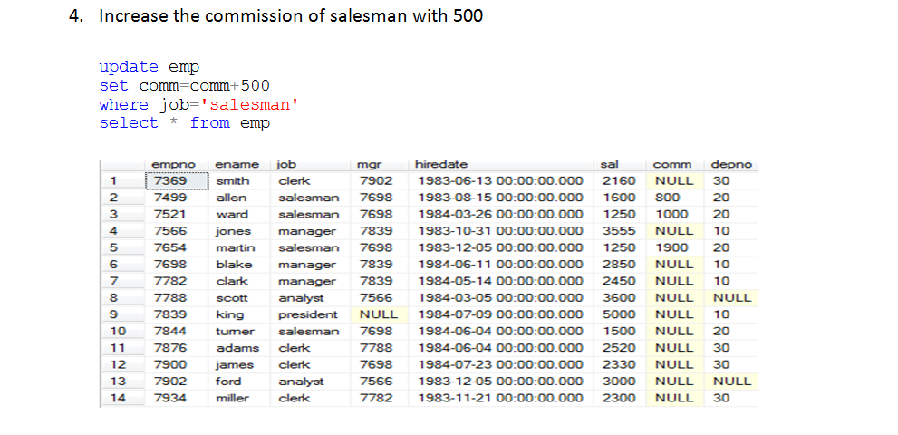 Some sql database queries examples - Mesh Software