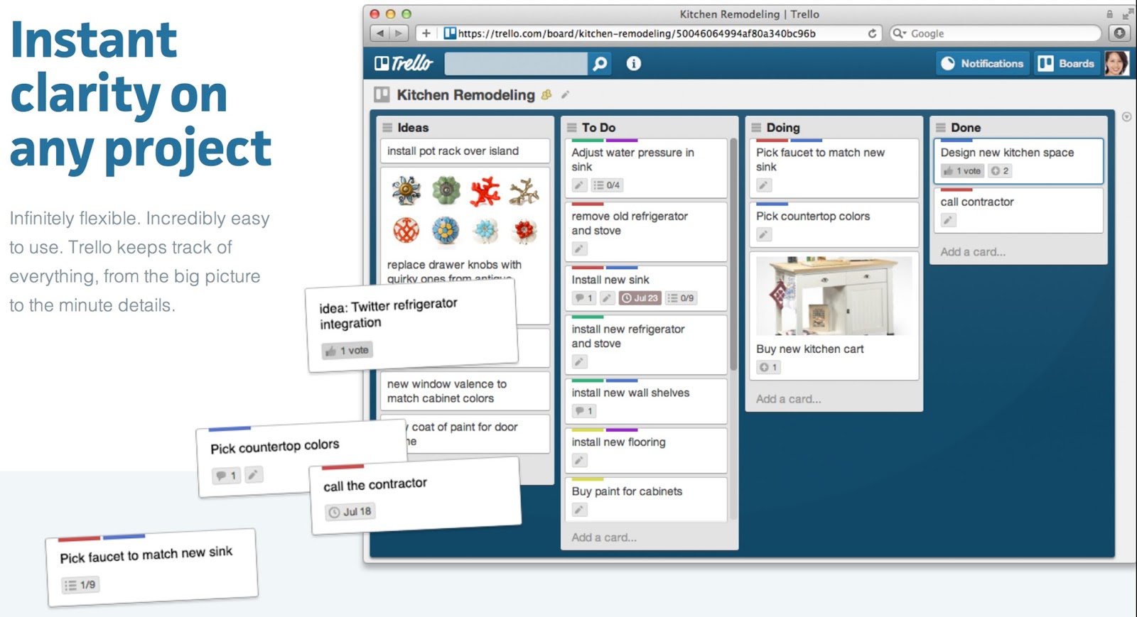 Trello - Free tool that lets you organize your life