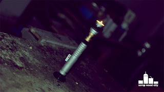 scrap wood city: How to make a DIY lightsaber candle holder