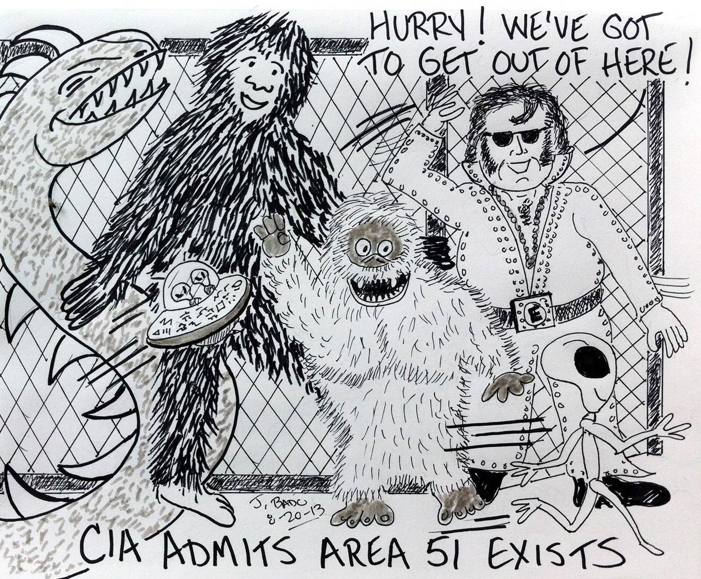 MMA Cartoon: Area 51 cartoon