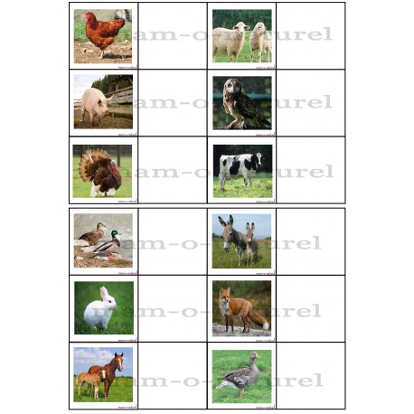 Loto des animaux de la ferme/forêt et compagnie | Mam'o naturel