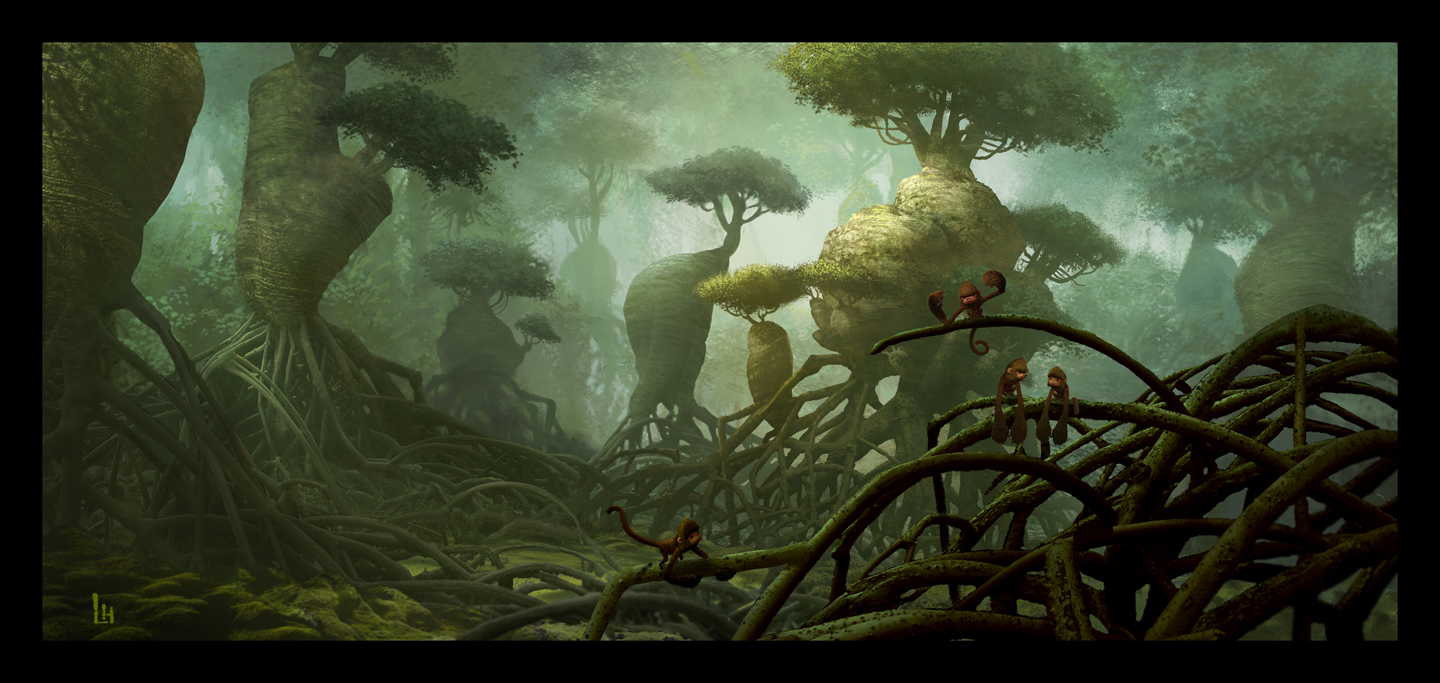 Punch Monkey Forest by Leighton Hickman : r/ImaginaryLandscapes