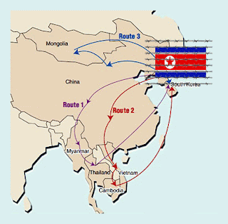 Human Rights Crisis of North Koreans: Four major escaping routes to ...