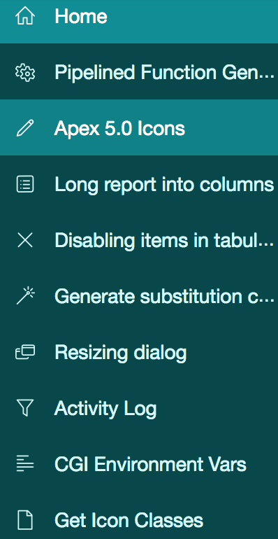 About Oracle: New icons in Apex 5.1