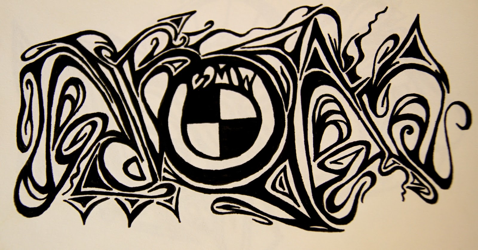 Life Sprinkled With Glitter: Hidden Name Ink Drawings