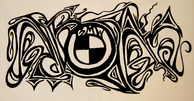 Life Sprinkled With Glitter: Hidden Name Ink Drawings