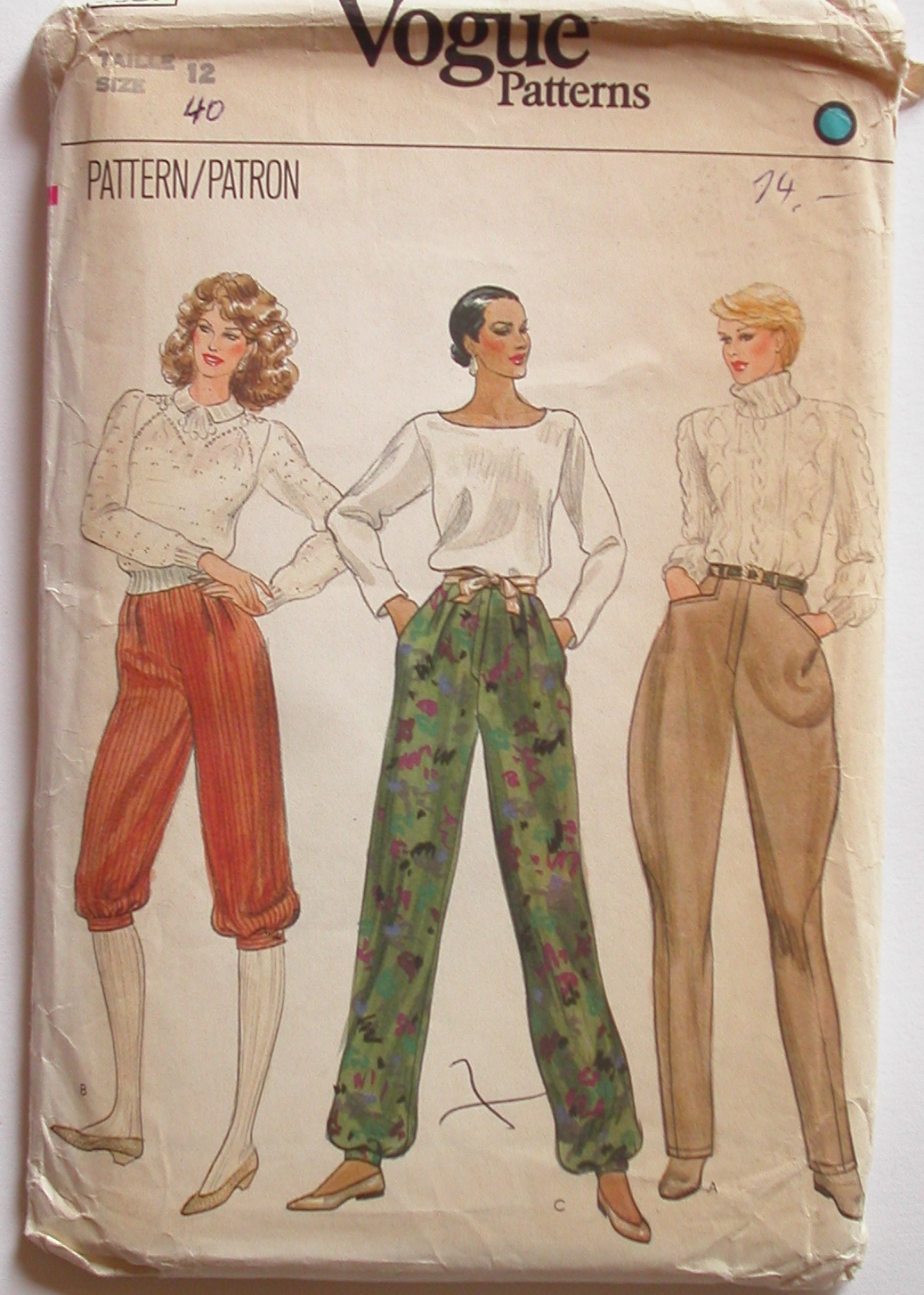 Schnittmuster Flohmarkt: Vogue Patterns 8087 80er Jahre