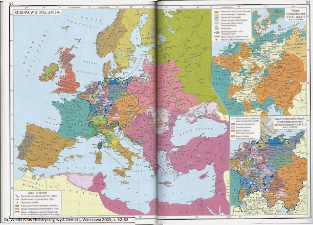 Wojny nowożytnej Europy : Mapa XVII-wiecznej Europy