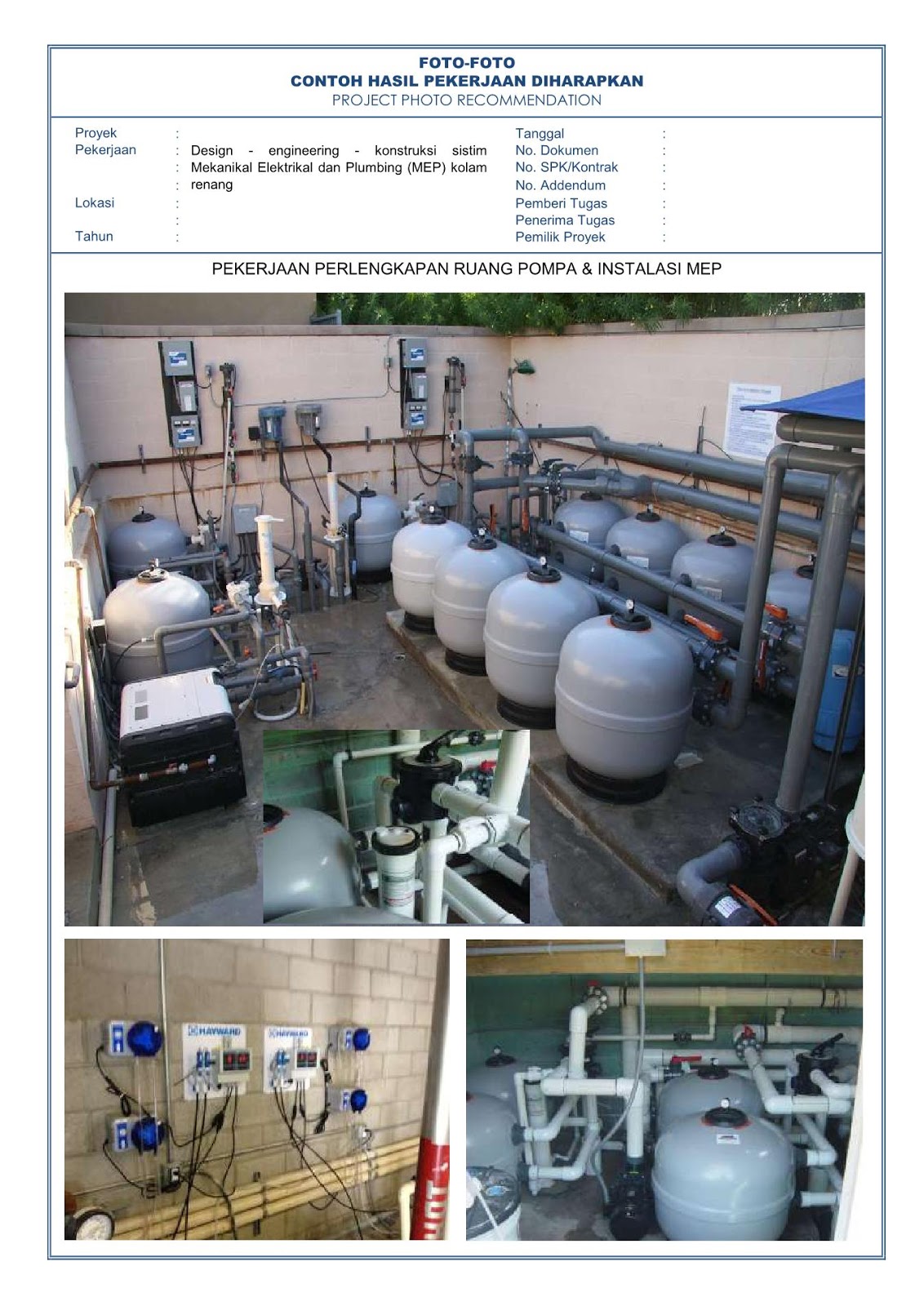 Bill Of Quantity: BQ - MEP System Swimming Pools