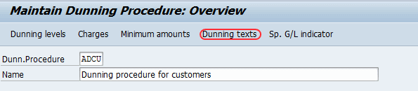 SAP FICO Central: Dunning Procedures for Customer Configuration Steps SAP