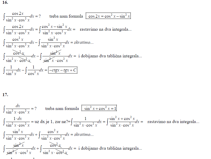M A T E M A T I K A P N: INTEGRALI