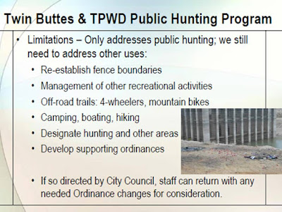 Twin Buttes Reservoir: City Council to Consider TPWD Public Hunting Program