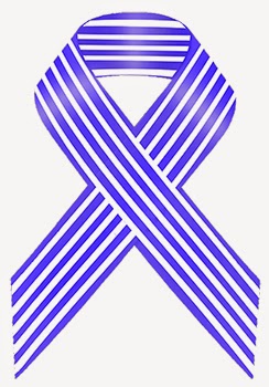 Awareness Ribbons for Hope: Blue and White Stripe Awareness Ribbon