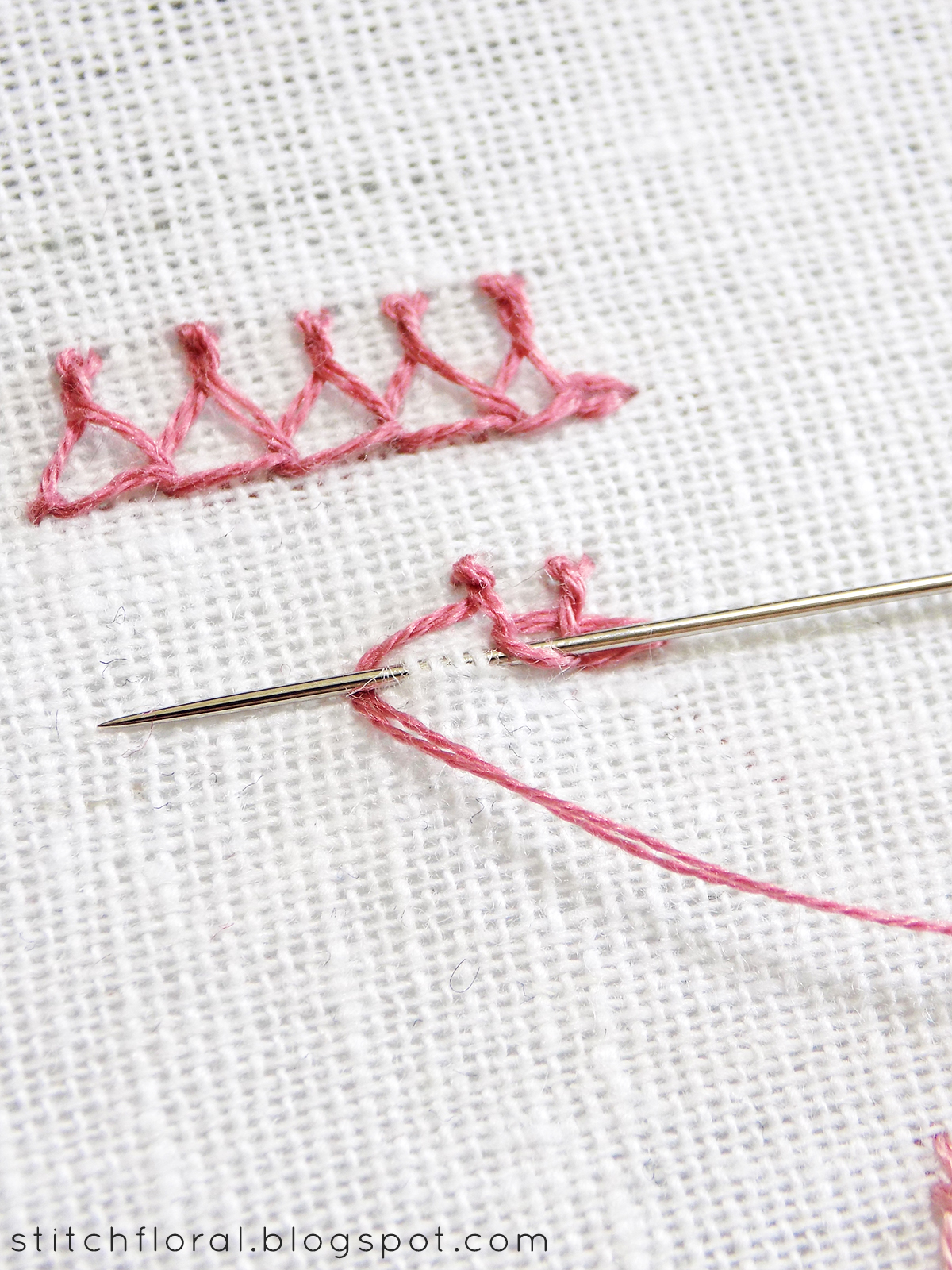Crested chain stitch tutorial - Stitch Floral