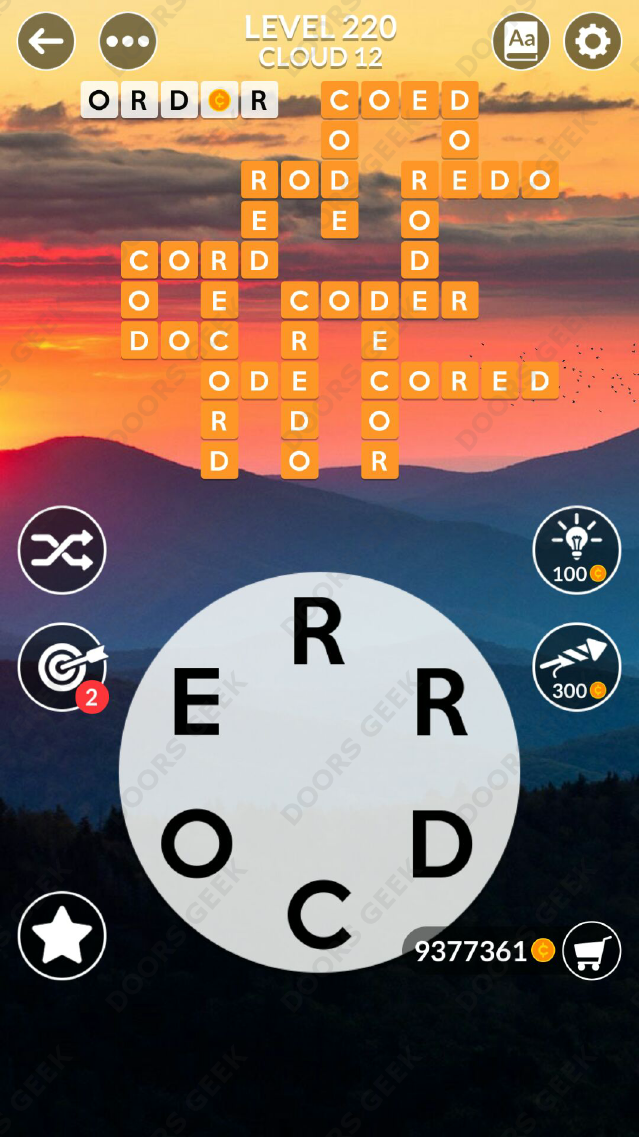Wordscapes Level 220 Answers Doors Geek wordscapes-level-220-answers-doors-geek