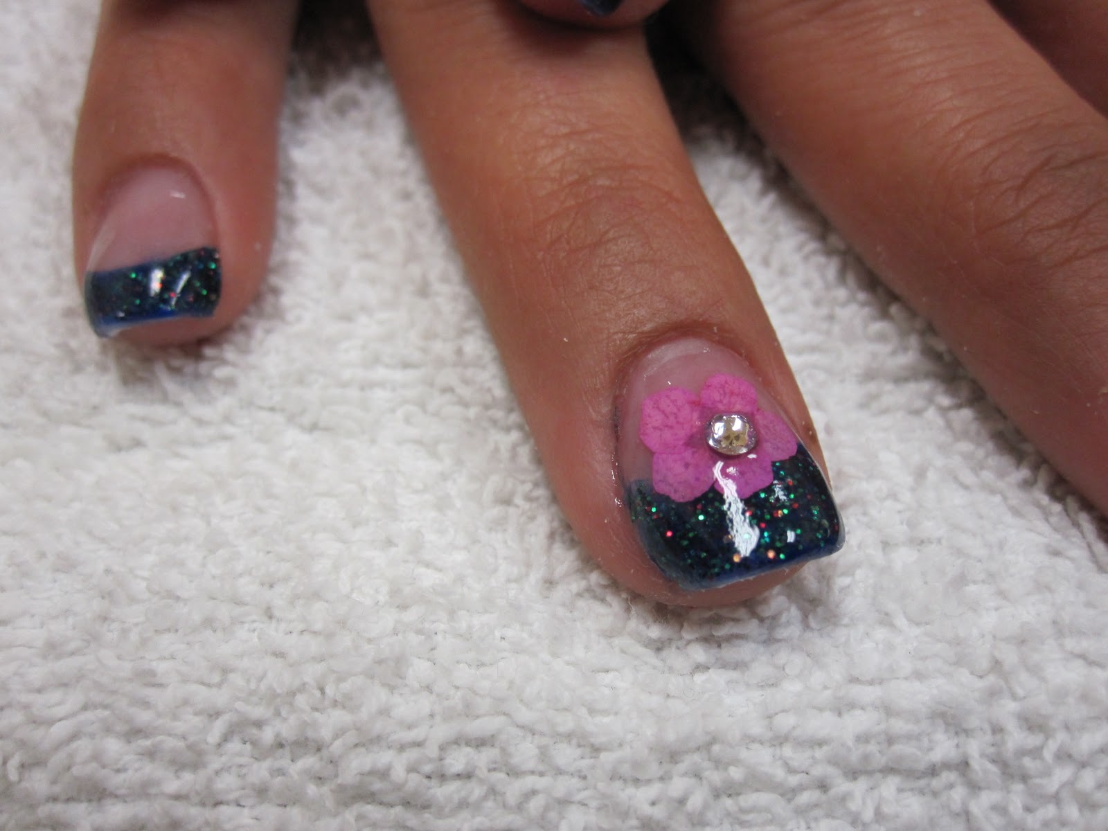 Nail Art Las Vegas: Embedded Flower Nails