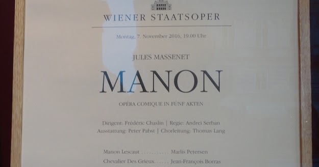 Fanáticos da Ópera / Opera Fanatics: MANON, Wiener Staatsoper, Novembro ...